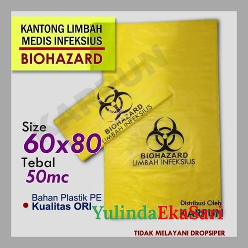 Jual AP77 Kantong Plastik Kuning sampah medis infeksius 6x1cm - 40x60 ...