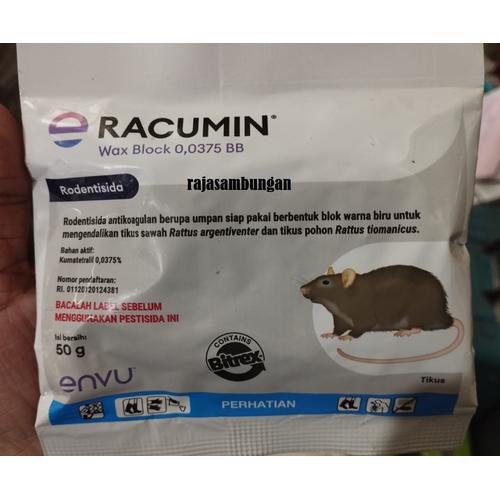 Jual Obat Racun Tikus Racumin Wax Block 50 Gram Umpan Pembasmi Tikus ...