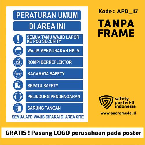 Jual Safety poster K3: Peraturan Di Area Kerja - 42x30 cm - Kota ...