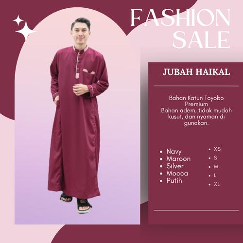 Jual Jubah Gamis Pria Baju Pria Dewasa Premium / Jubah Polos Haikal ...