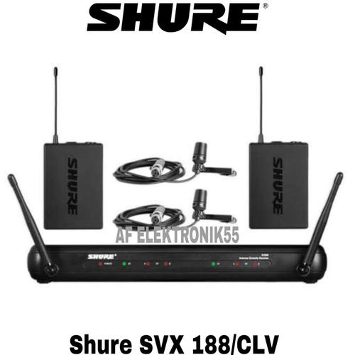 Jual Mic Wireless Shure SVX 188 / CLV Duel Mic Jepit Original - Jakarta ...