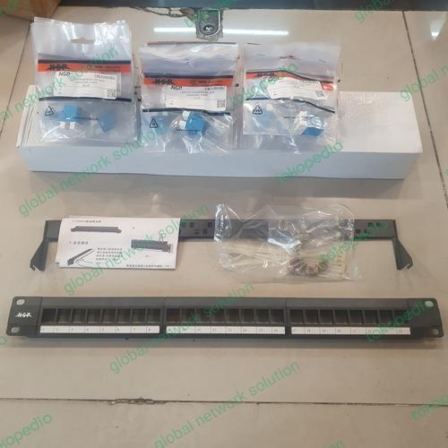 Jual patch panel 24 port cat 6 rackmount NSP lengkap modular jack cat 6 ...