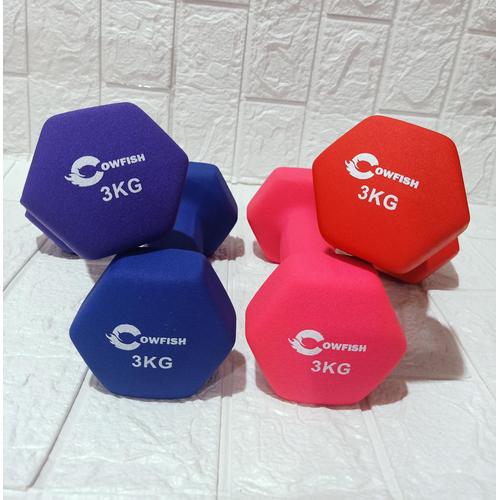 Promo NEW!! DUMBLE / BARBEL / ALAT ANGKAT BEBAN 3 KG COWFISH VINYL ...