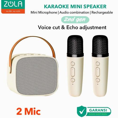 Jual Ready Zola Speaker 2 Microphone Karaoke Portable Set Bluetooth ...