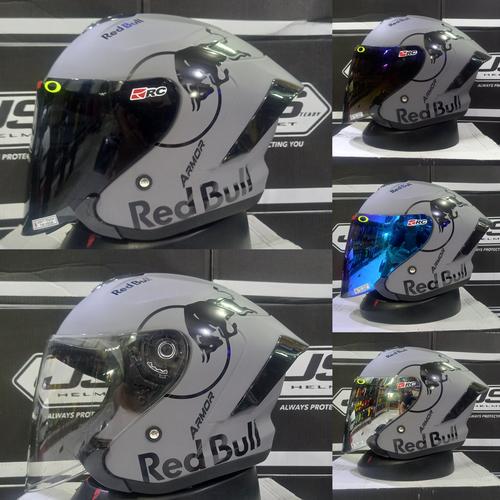 Jual HELM HALF FACE JS ARMOR GORILA DOFF RED BULL PAKET GANTENG - DACK ...