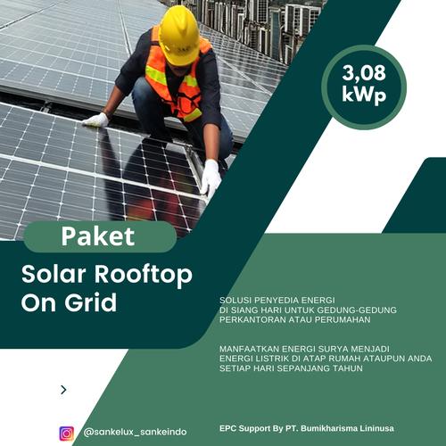 Jual PLTS Atap On Grid 3,08 kWp / Solar Rooftop On Grid 3,08 kWp - Kota ...