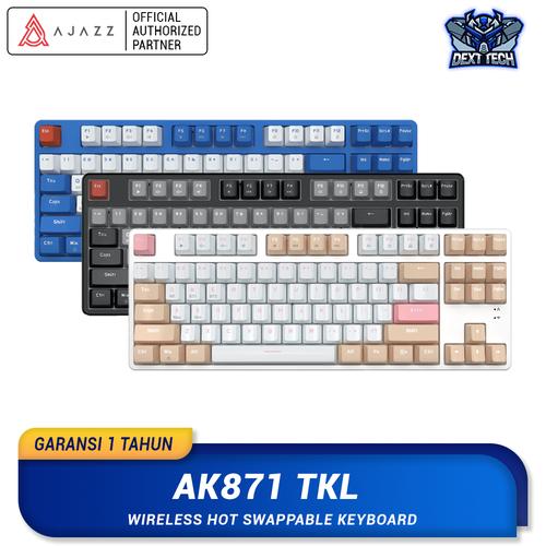 Jual Ajazz AK871 TKL Wireless Dual Mode Gasket Hotswap Mechanical ...