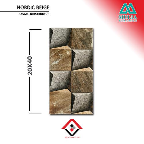 Jual keramik 20x40 - motif batu alam - mulia nordic beige - Kab ...