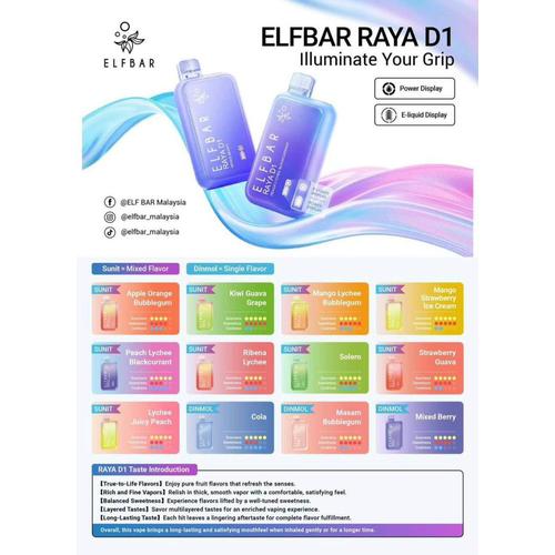 Jual ELFBAR RAYA D1 13000 PUFF by ELFBAR DISPOSABLE - Solero - Jakarta ...