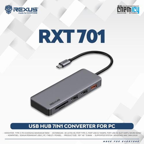 Jual Rexus RXT-701 USB Hub 7in1 Converter for PC / Laptop / Mobile ...