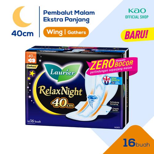 Jual Laurier Relax Night Wing Gathers 16s - Pembalut 40cm - - KAO ...