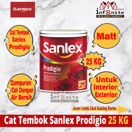 Jual Cat Tembok Sanlex Prodigio Interior Exterior 6000 White 25 KG ...