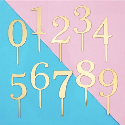Jual CAKE TOPPER ANGKA 0-9 BAHAN AKRILIK GOLD MIRROR/TOPPER ANGKA ...