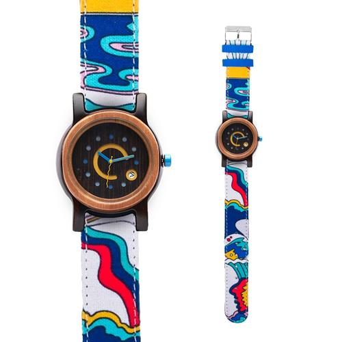 Promo Woodka New Wave Sonokeling & Blue Ocean Canvas Strap | jam tangan ...