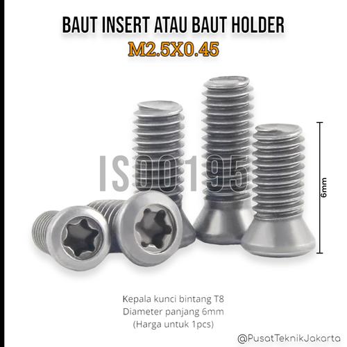 Jual baut insert baut holder m2.5x0.45 panjang 6mm kepala kunci bintang ...