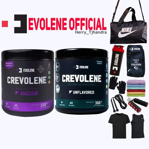 Jual CREVOLENE CREATINE MONOHYDRATE EVOLENE | 330gr 60 Serving Bpom ...