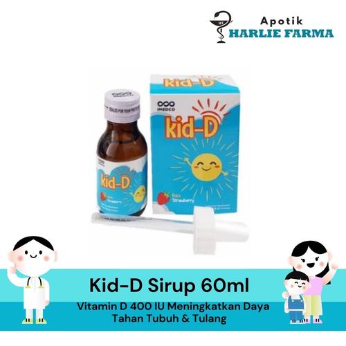 Jual Kid-D Kid D Vitamin D3 400 IU Anak Strawberry Sirup Kids 60 ml ...