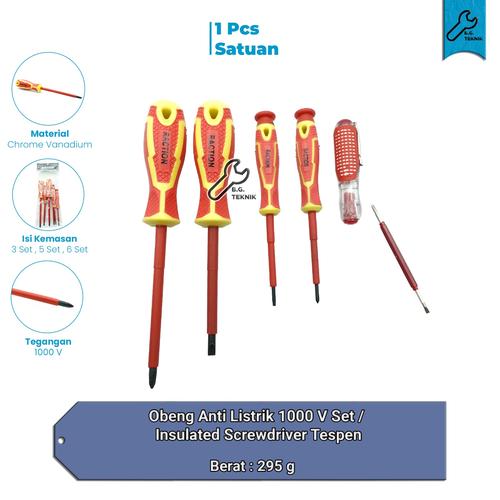 Jual Obeng Tespen Anti listrik set 1000 V insulated Screwdriver ...