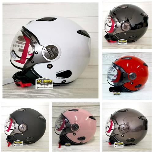 Jual HELM KYT ELSICO SOLID|POLOS|BLACK DOFF|MATT|HELM RETRO KYT ANTI ...