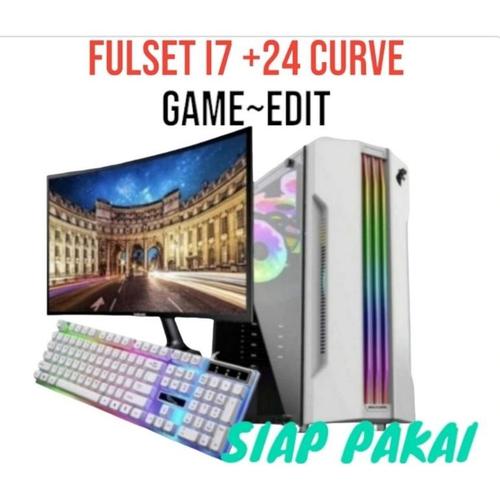 Jual Pc Gaming Editing Core I7 Ram 16 Gb Ssd 240 Gb Monitor 24 In Full Set - PC ONLY STANDAR ...