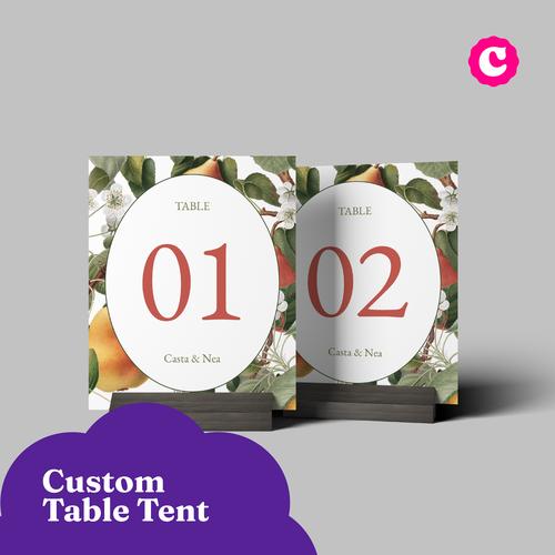 Jual Cetak / Print Custom Wedding Table Tent Number | 10 x 12 cm ...