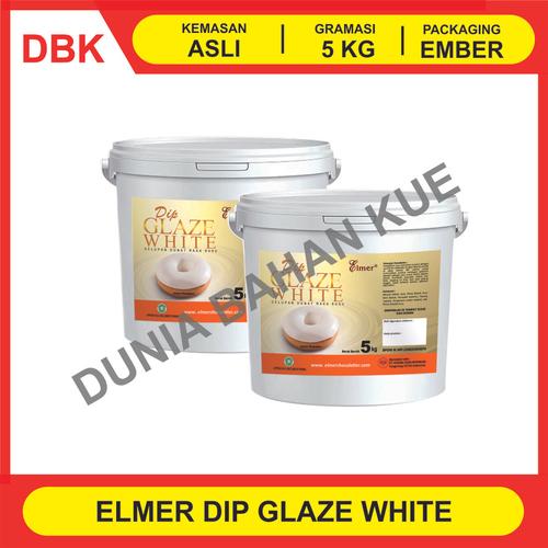 Jual ELMER WHITE CHOCO DIP GLAZE 5 KG - 1 DUS 2 PCS / TOPPING DONAT ...