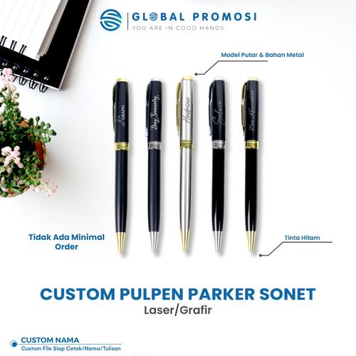Jual Grafir Pulpen Metal Custom Model Parker Sonet Souvenir/Promosi ...