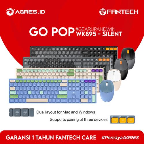 Promo Fantech GO POP WK895 | 2 in 1 Portable Office Wireless Combo Wireless - Blue - Kota ...