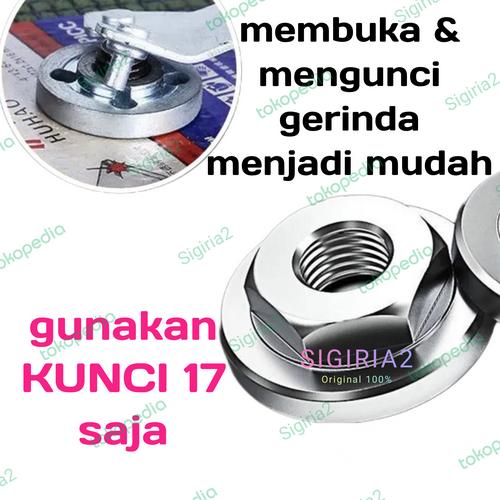Jual Mur Nut batu mata Gerinda Kunci Drat M10 x 1.5mm Model Baru Kunci ...