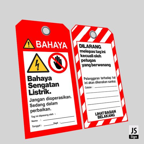 Jual TAG OUT LOTO SAFETY K3 ANSI ISO - Bahaya Sengatan Listrik - Kab ...