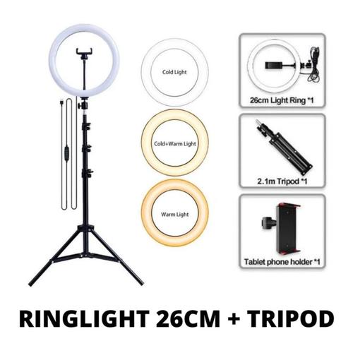 Jual PAKET LAMPU RING LIGHT LED 26CM + TRIPOD 2 METER VLOG LIVE ...