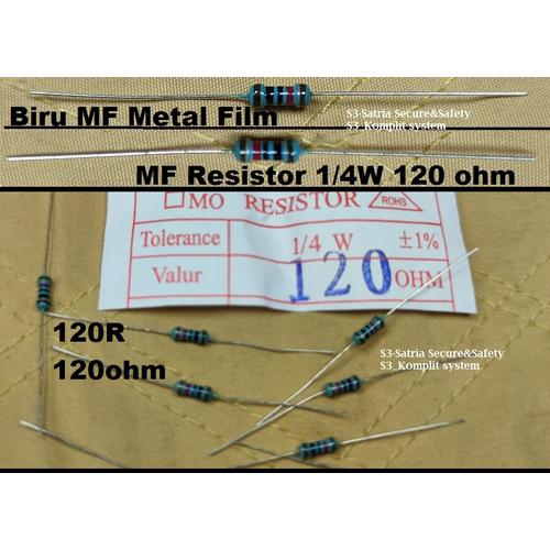 Jual Biru MF Resistor 1/4W 120 ohm 120Rohm 120R R 120ohm 0.25w 0,25W 1 ...