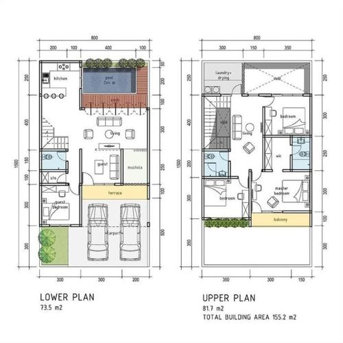 Jual Model desain denah rumah dengan konsep elegan free revisi - Kab ...