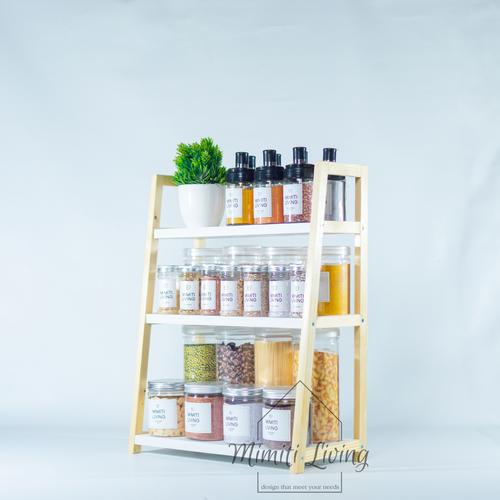 Jual Rak Bumbu Estetik / Rak Bumbu Dapur Kayu 3 Susun / Rak Susun ...