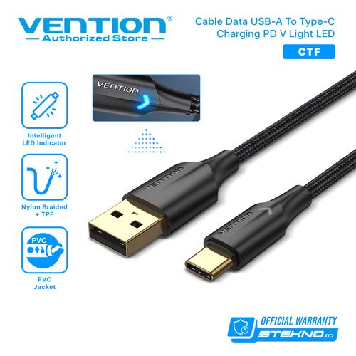 Jual Vention Kabel Data usb Type C V Light LED Series - CTF USB-A to C, 1 Meter - Jakarta Barat ...