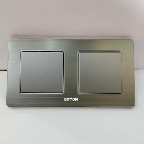 Jual BOTON GREY SAKLAR ENGKEL + ENGKEL 1 GANG 1 WAY SWITCH LAMPU SILVER ...