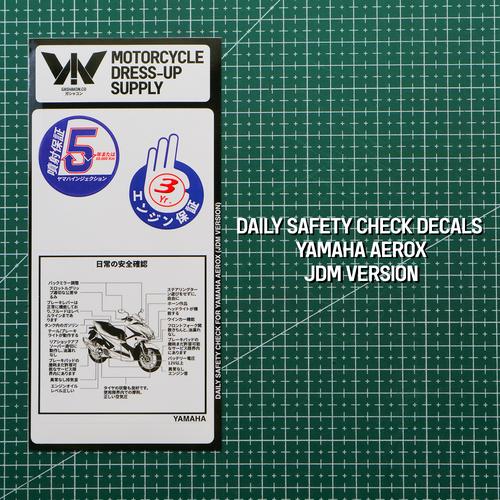 Jual Sticker detail/Warning Decals/Daily Safety Check/Yamaha Aerox JDM ...