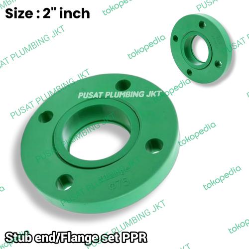 Jual Stub end PPR 63mm flange adaptor PPR 2" inch Flange set PPR Hijau ...