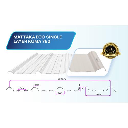 Jual Atap upvc single layer mattaka kuma 760mm fitur dualtone - Putih ...