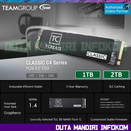 Promo Team T-Create Classic SSD 1TB 2TB 4TB - M.2 2280 NVMe PCIe Gen4.0 x4 - 1TB Cicil 0% 3x ...