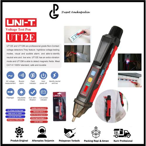 Jual UNI-T Tegangan Detector Meter Kontak Tester Voltage Test Pen UT12E ...
