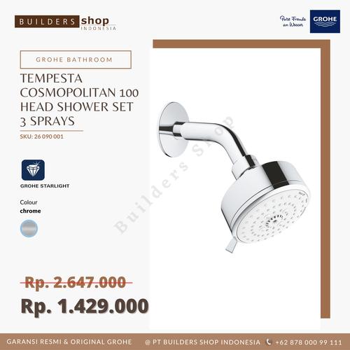 Jual GROHE 26090001 - Tempesta Cosmopolitan 100 Head Shower Set 3 ...