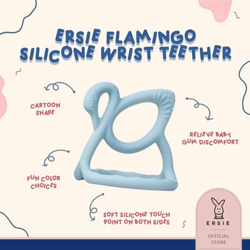 Jual ERSIE FLAMINGO SILICONE WRIST TEETHER | Teether silikon bayi ...