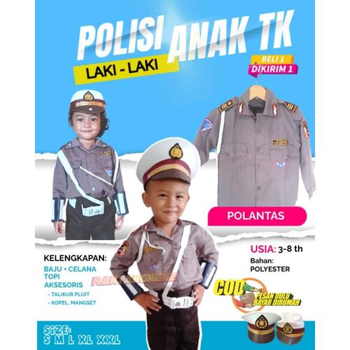 Jual Baju Polisi anak Laki Perempuan Kostum Profesi anak Tk Polwan ...