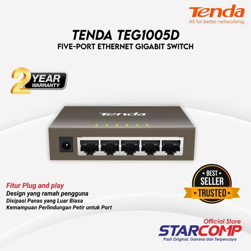 Jual Tenda TEG1005D 5-port Ethernet Gigabit switch 1000 Mpbs 5 Port - Kota Surakarta - Starcomp ...