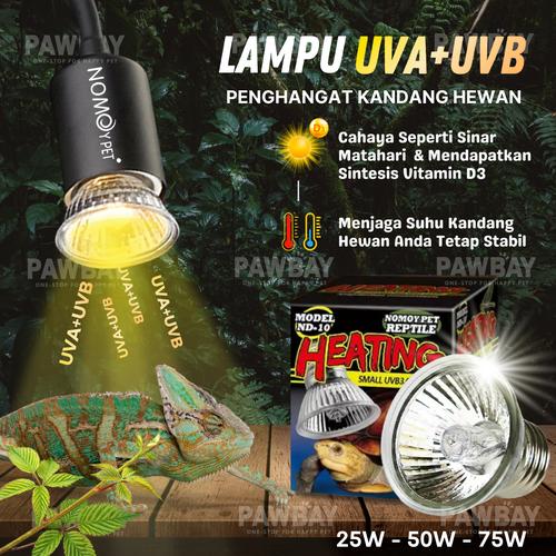 Jual LAMPU UVA DAN UVB NOMOY PENGHANGAT KANDANG REPTIL REPTILE SULCATA KURA - 25watt - Jakarta ...