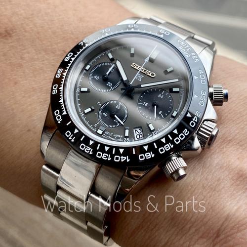 Jual Seiko Mod Custom Chrono Speedtimer VK63 Daytona Rhodium Grey ...