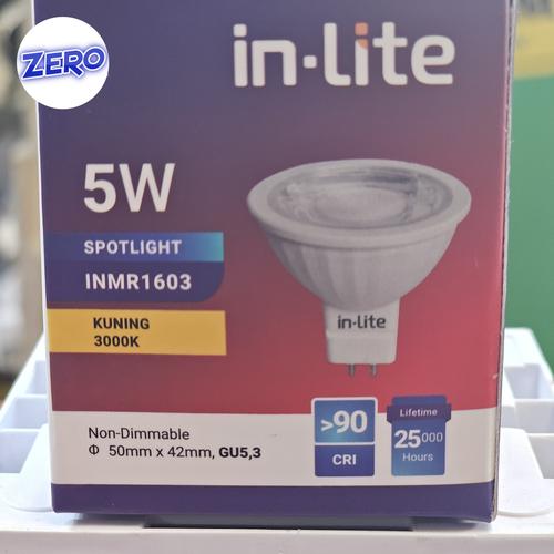 Jual LAMPU HALOGEN LED 5W MR16 220V WARM WHITE 3000K INLITE CRI 90 ...