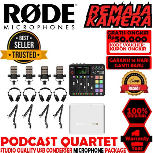 Promo MICROPHONE RODE PODCAST QUARTET / RODE PODCAST QUARTET - GARANSI ...