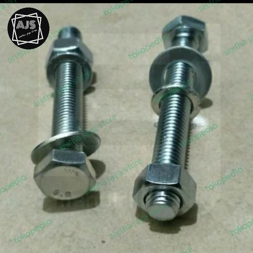 Jual baut mur baja 10.9 m16x75mm plating galvanis - Jakarta Pusat ...